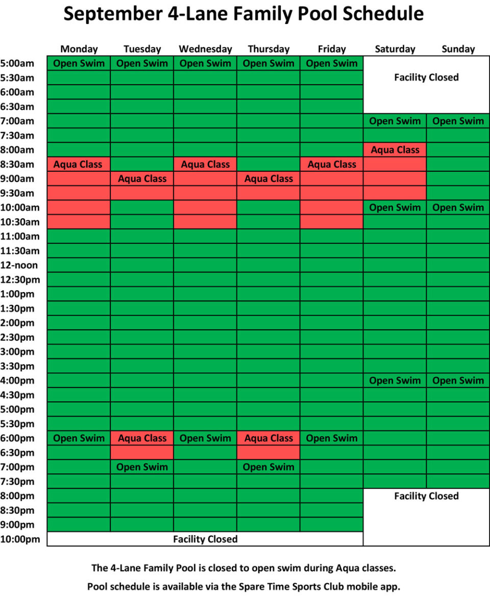 El Dorado Hills Class Schedule Pool | Greater Sacramento Region and ...