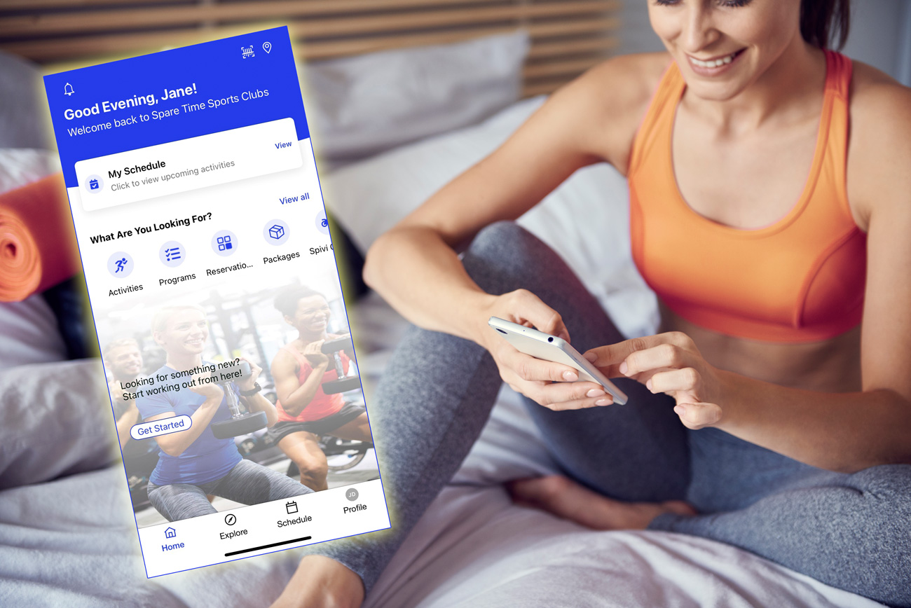 Spare Time Sports Clubs’ Mobile App, Sacramento & Oakley, CA