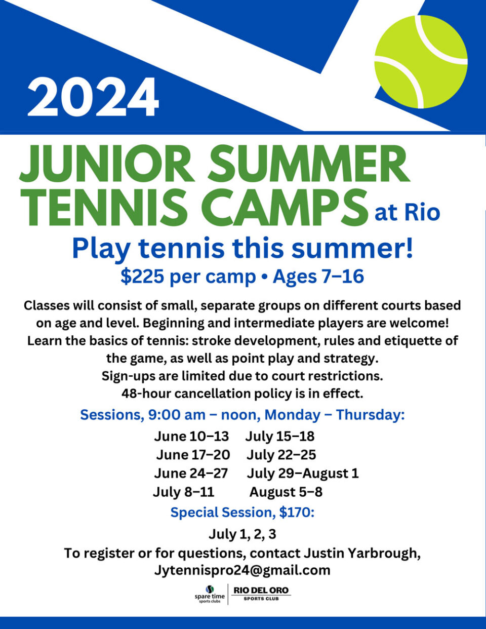 Rio Del Oro Tennis | Greater Sacramento Region and Contra Costa County | Spare Time Sports Clubs