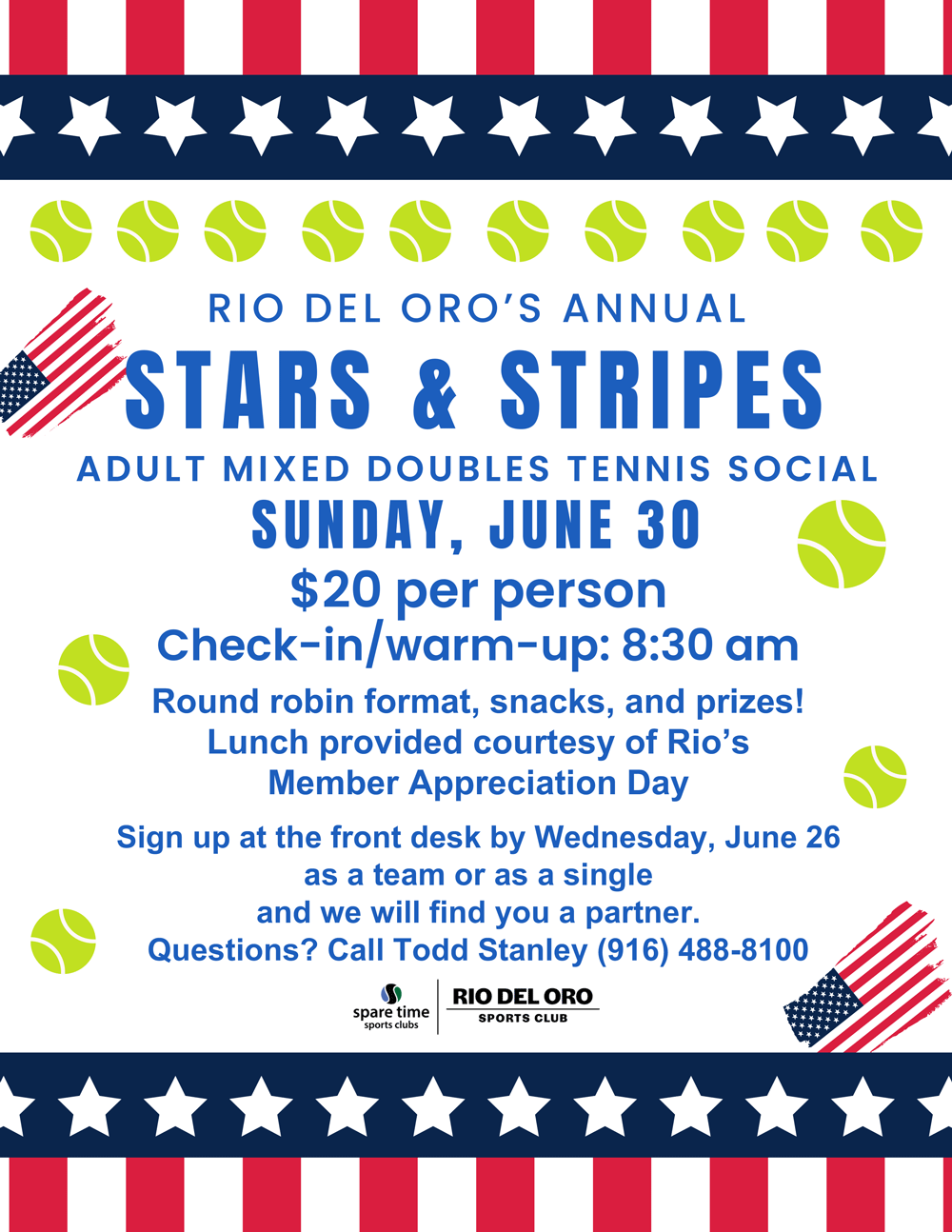 Rio Del Oro Tennis | Greater Sacramento Region and Contra Costa County | Spare Time Sports Clubs
