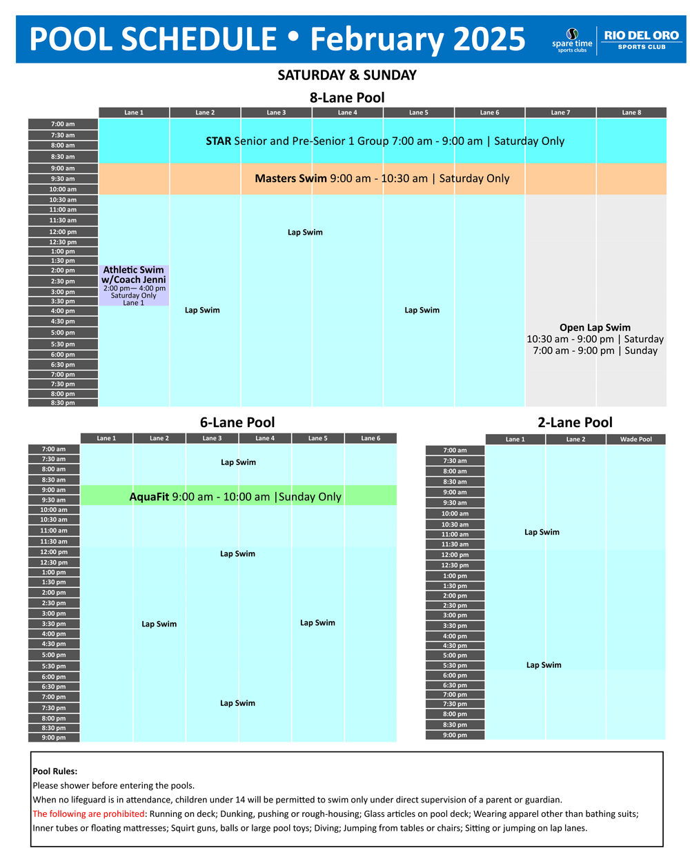 Rio Del Oro Pools Schedule | Greater Sacramento Region and Contra Costa County | Spare Time ...